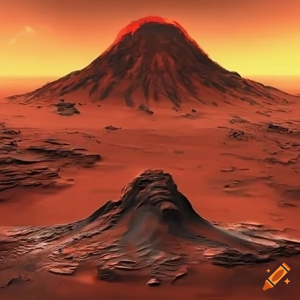 Volcano olympus on planet mars on Craiyon