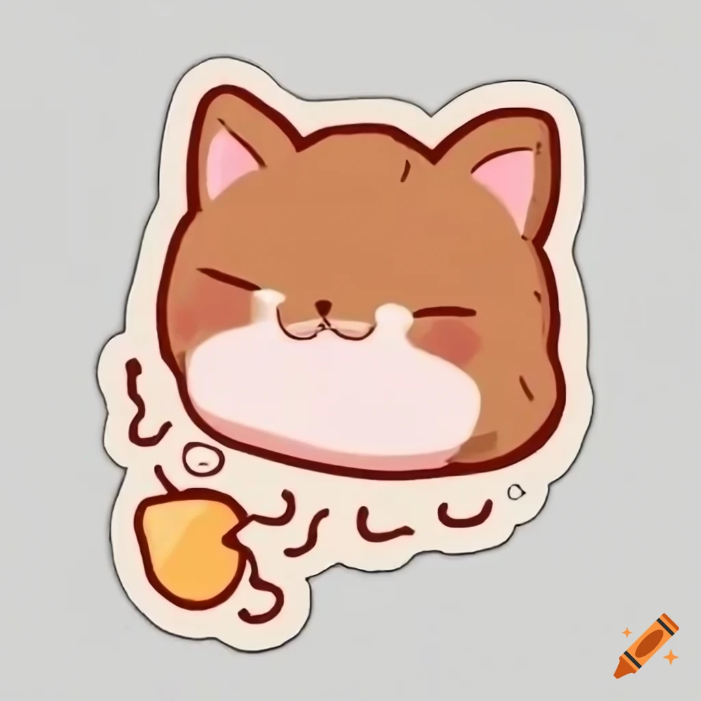 Anime cat sticker in digital art style on Craiyon