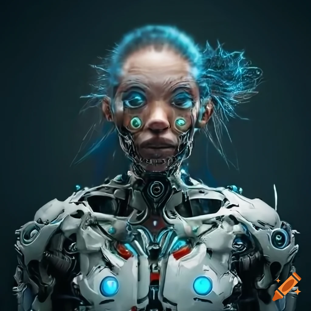 Biopunk cyborg in extreme hyper-realistic detail on Craiyon
