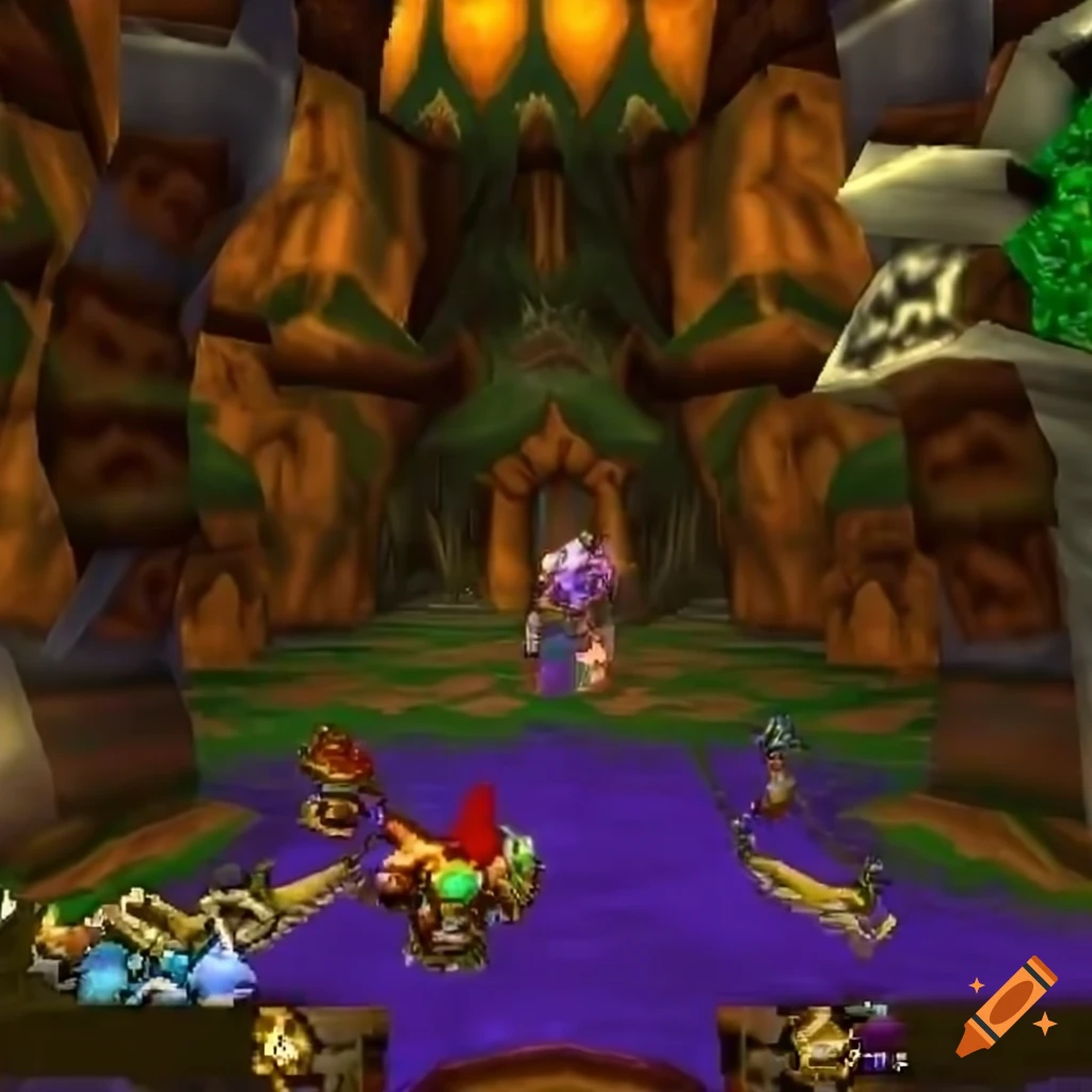 World of warcraft scene with nintendo 64 graphics on Craiyon