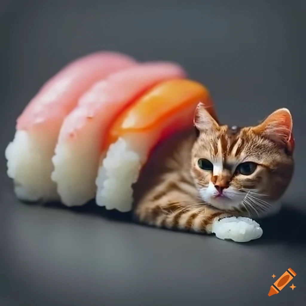 Sushi cat on Craiyon
