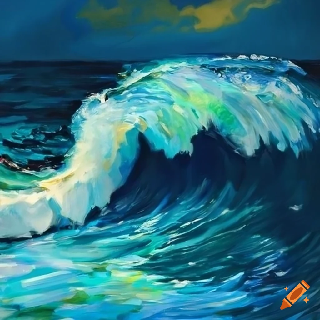 Sea wave in expressionist style on Craiyon