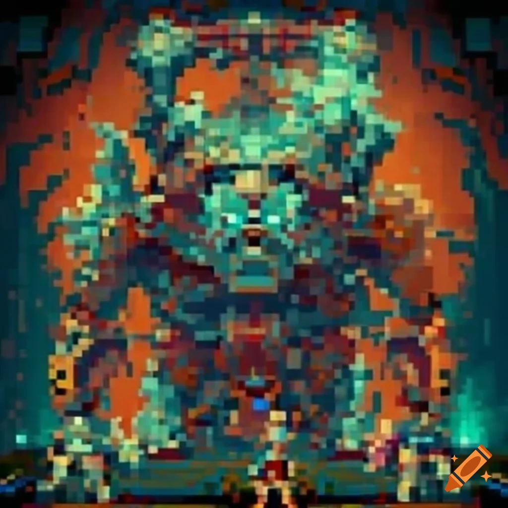 Abstract retro gaming JRPG pixel art on Craiyon