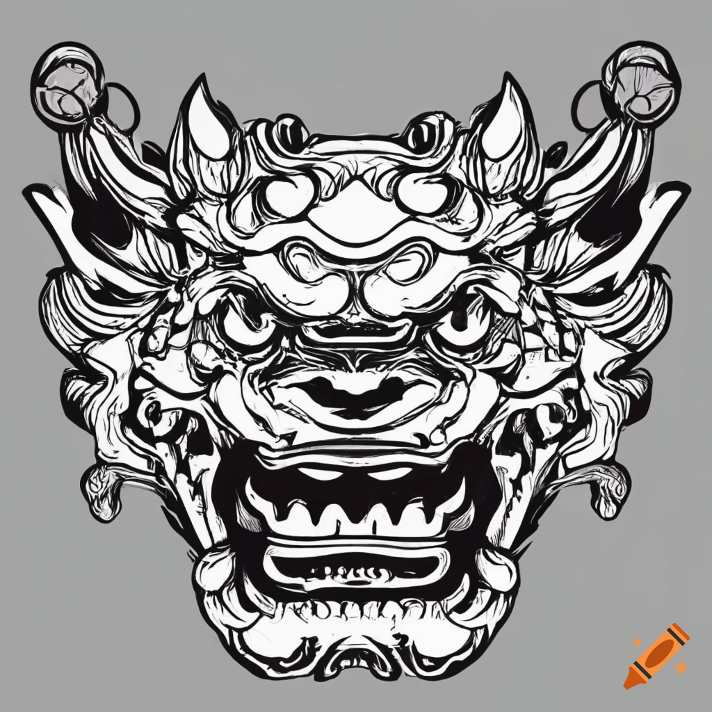 Cool foo dog mask outline on Craiyon