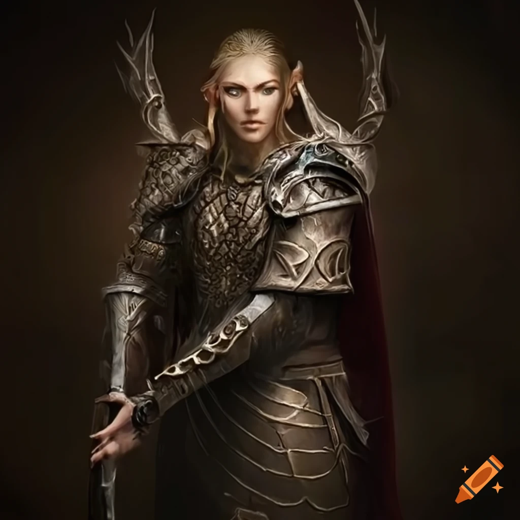 Elven warrior on the battlefield on Craiyon