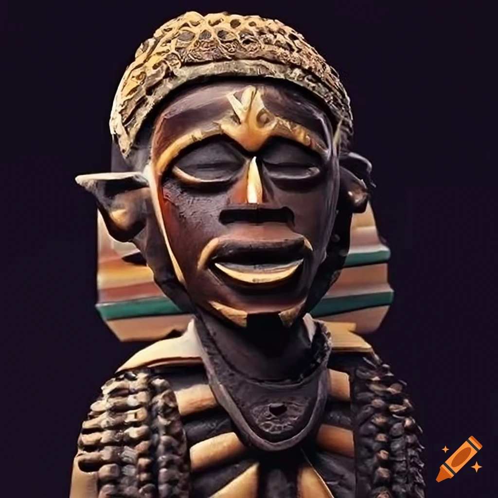 African magic voodoo architectural stave carving style with a Zelda ...