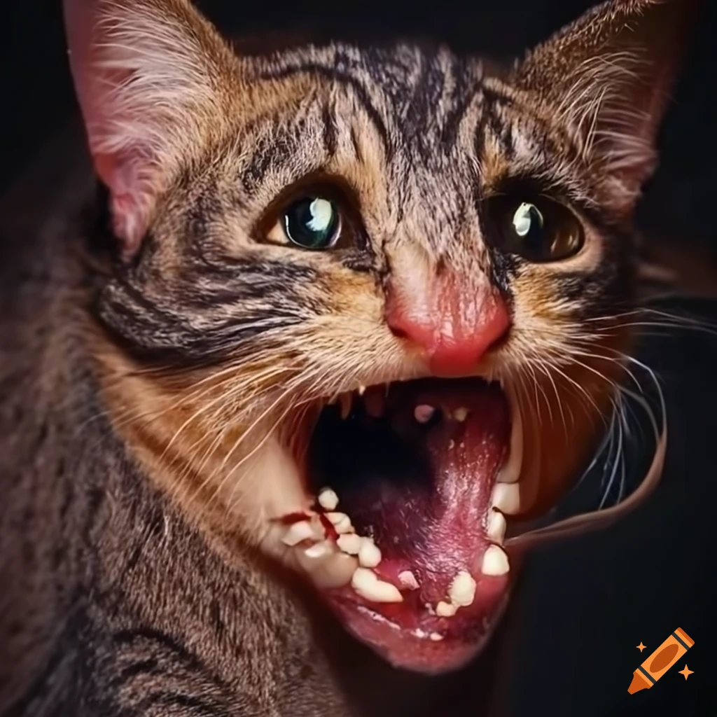 Tooth decay kitty illustration on Craiyon