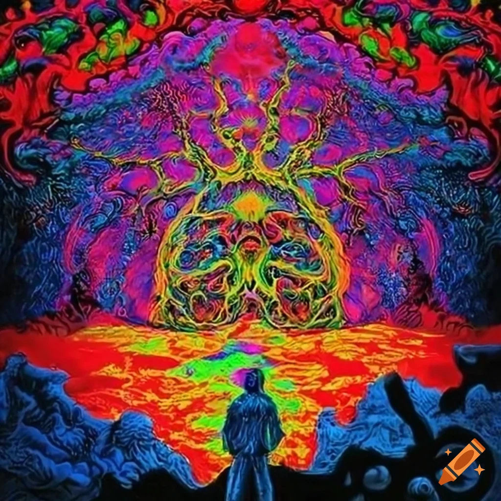 Psychedelic rock album cover on Craiyon