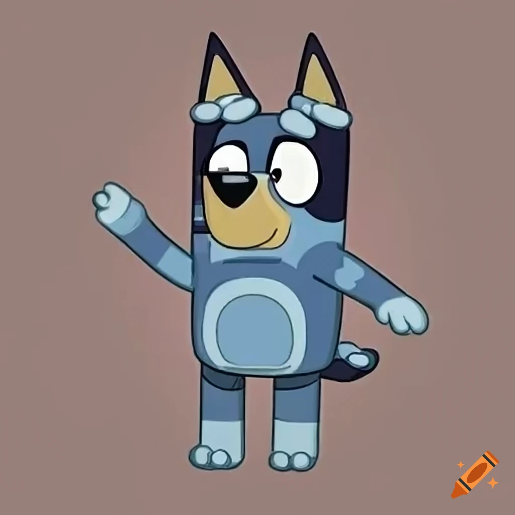 Bluey the cartoon dog blue heeler character on Craiyon
