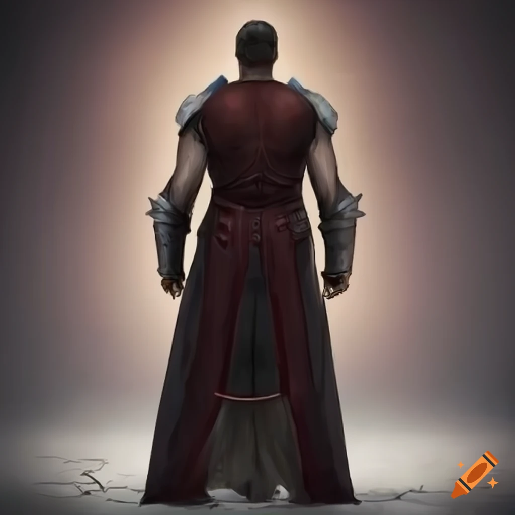 Tall human fighter standing with a strong posture on Craiyon