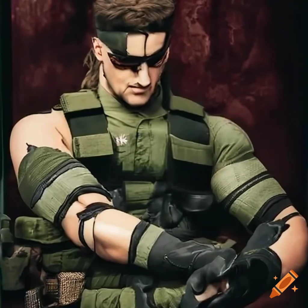 Solid snake enjoying a sandwich on Craiyon