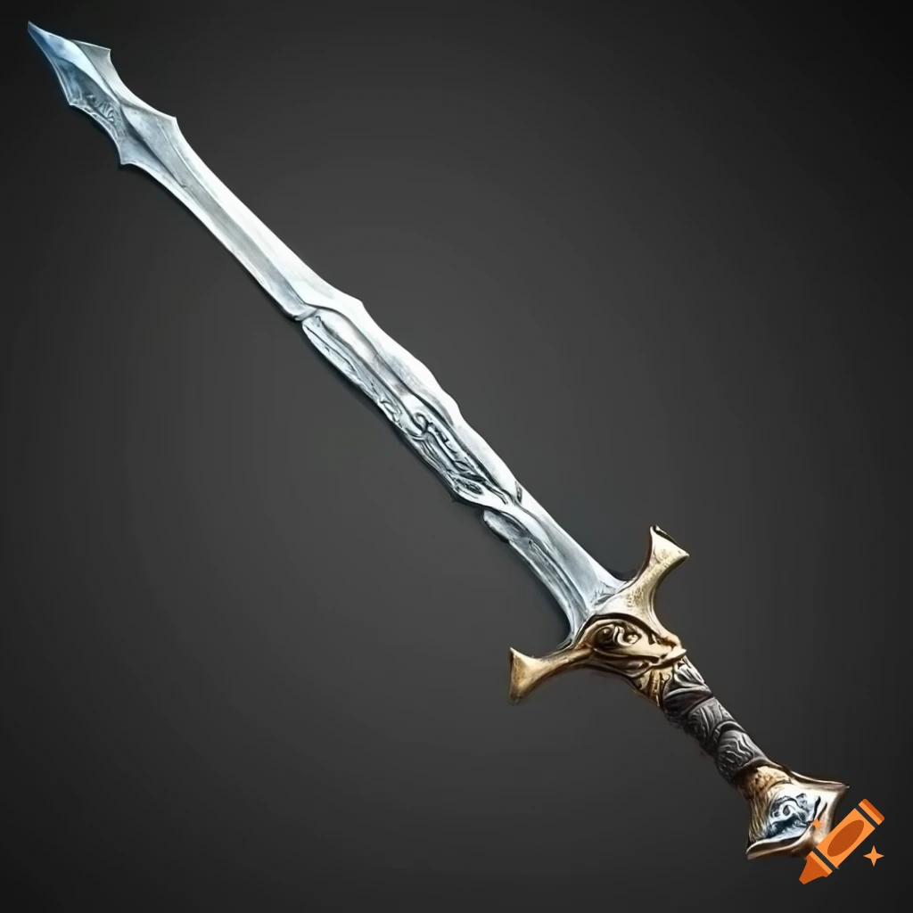 Ancient intricately engraved long sword on Craiyon