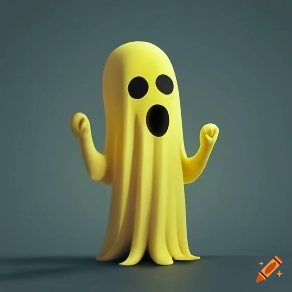 Yellow ghost illustration on Craiyon