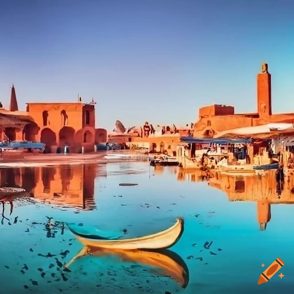 Marrakech with the sea on Craiyon