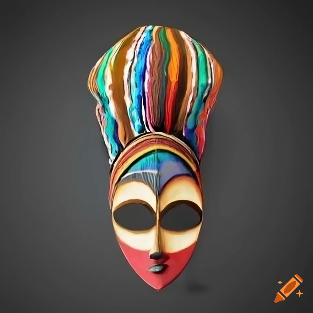 Abstract african mask on Craiyon