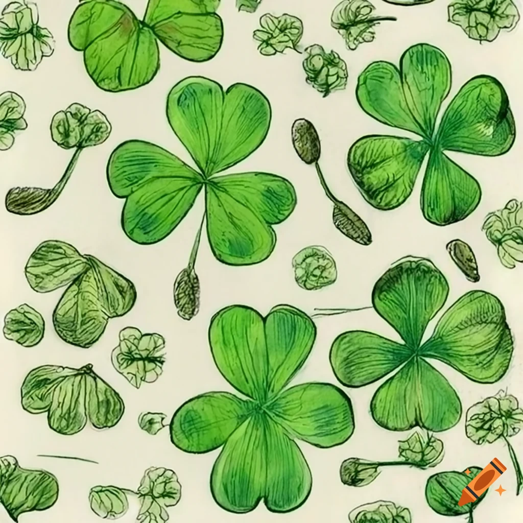 Field of five-leaf clovers on Craiyon