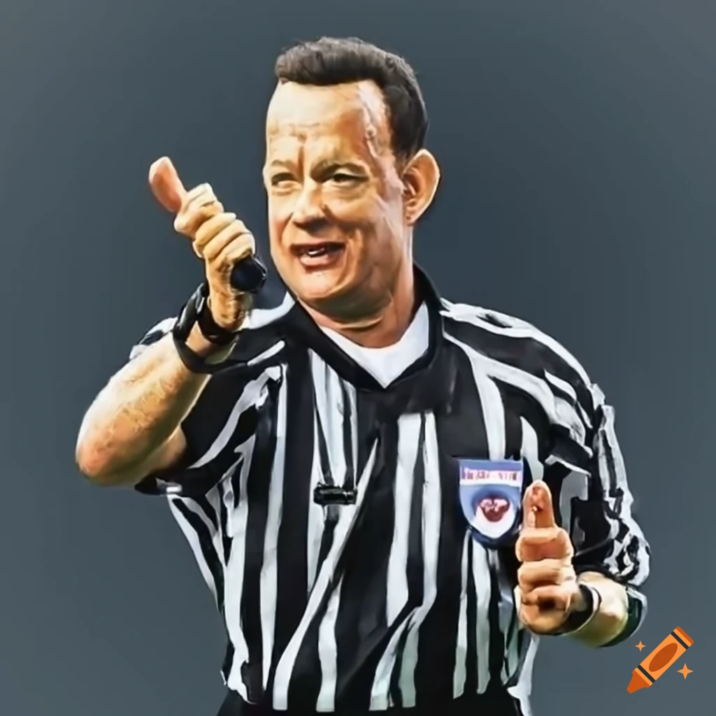 Tom hanks as a football match referee on Craiyon