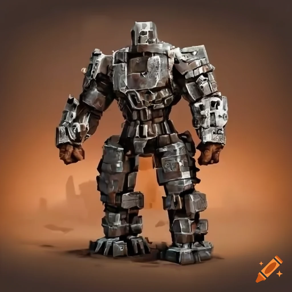 Medieval robotic iron golem construct on Craiyon