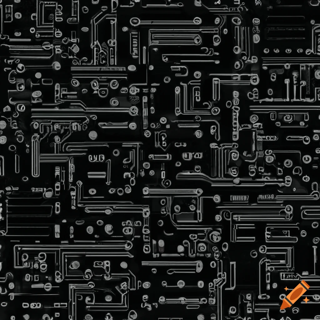 Black and white microchip pattern on Craiyon