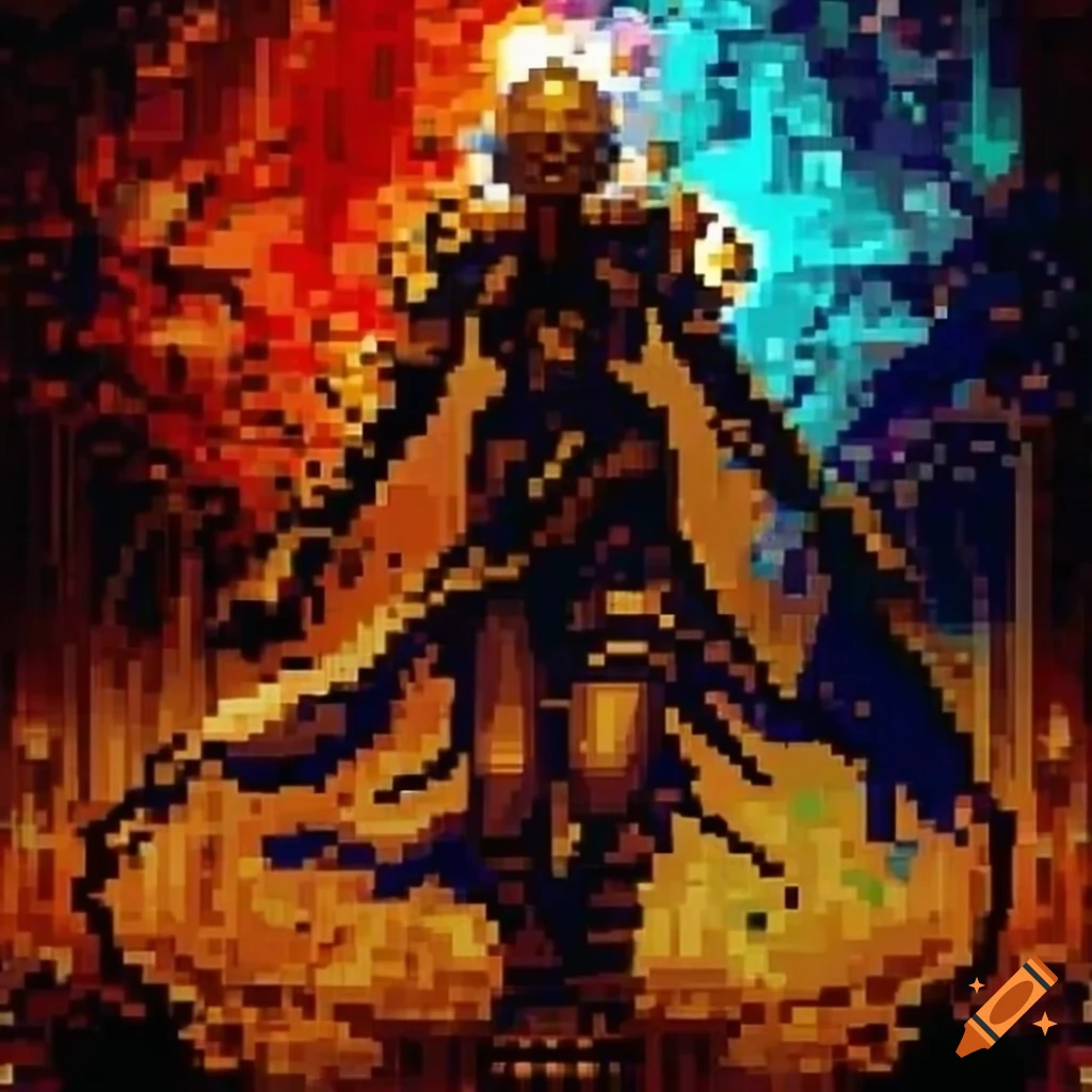 Abstract retro gaming JRPG pixel art on Craiyon