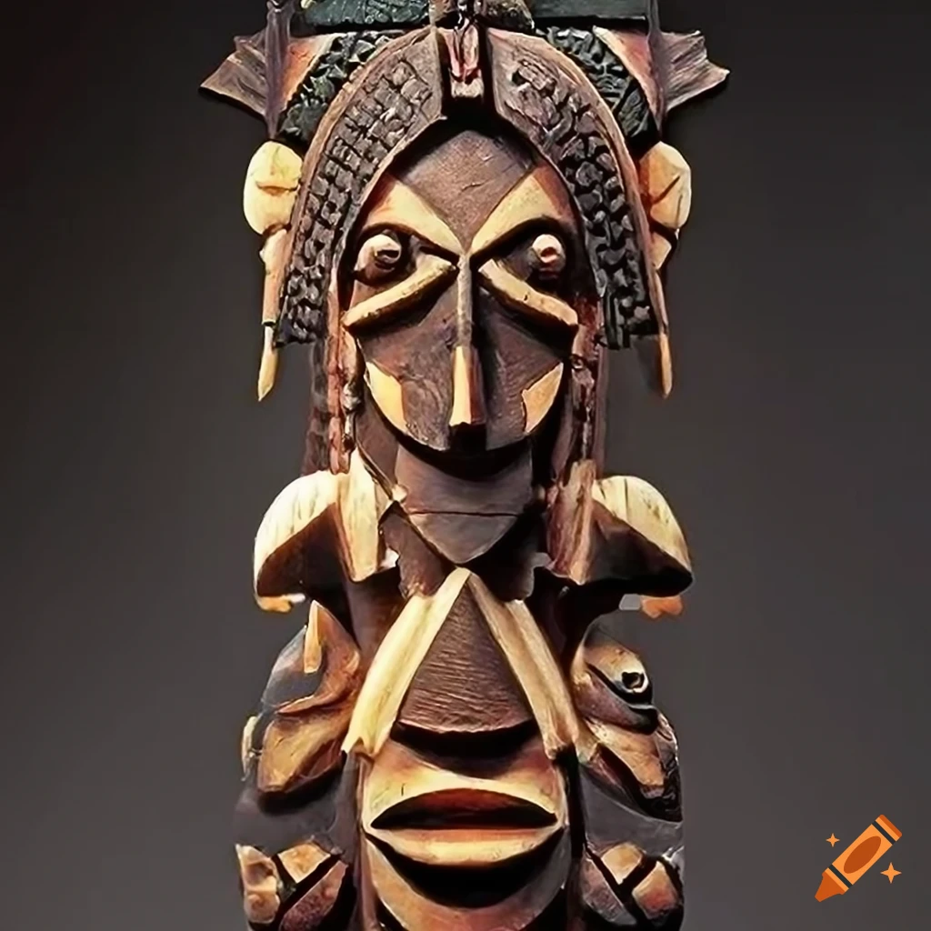 African magic voodoo ebony ivory architectural carving style with zelda ...