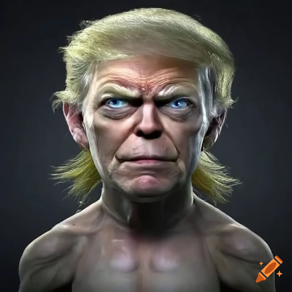 Gollum with a blonde combover hairstyle like donald trump on Craiyon