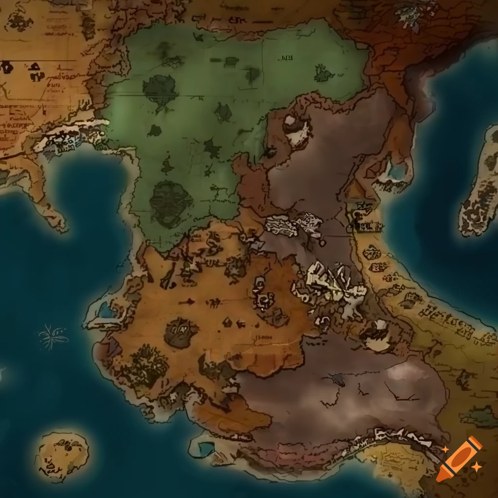 Rpg world political map on Craiyon