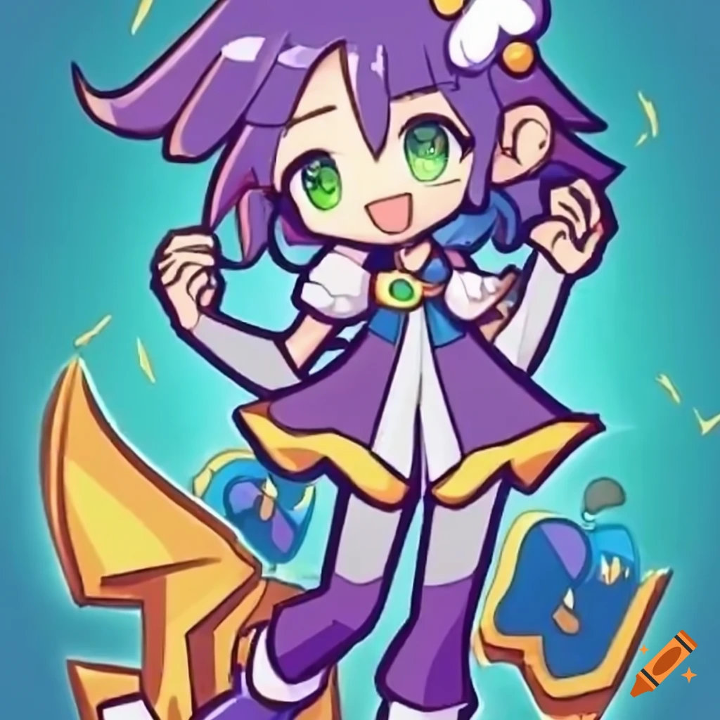Character sig from puyo puyo game on Craiyon