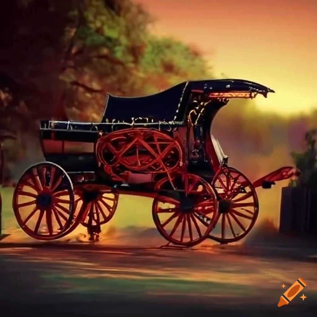 Colorful mechatronics horse-drawn carriage on Craiyon