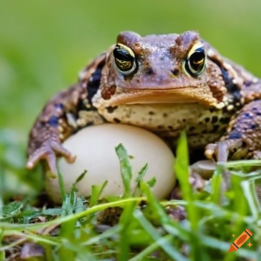 Toad protecting its egg on Craiyon