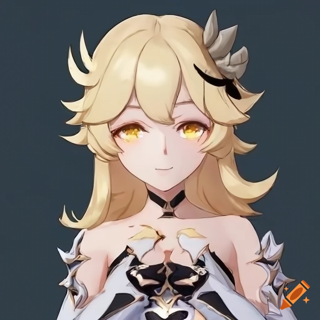 Lumine from Genshin Impact portrayed as an emo character on Craiyon