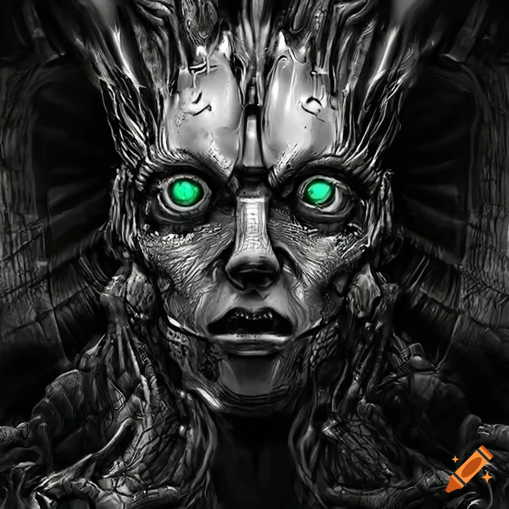 Biopunk cyborg in extreme hyper-realistic detail on Craiyon