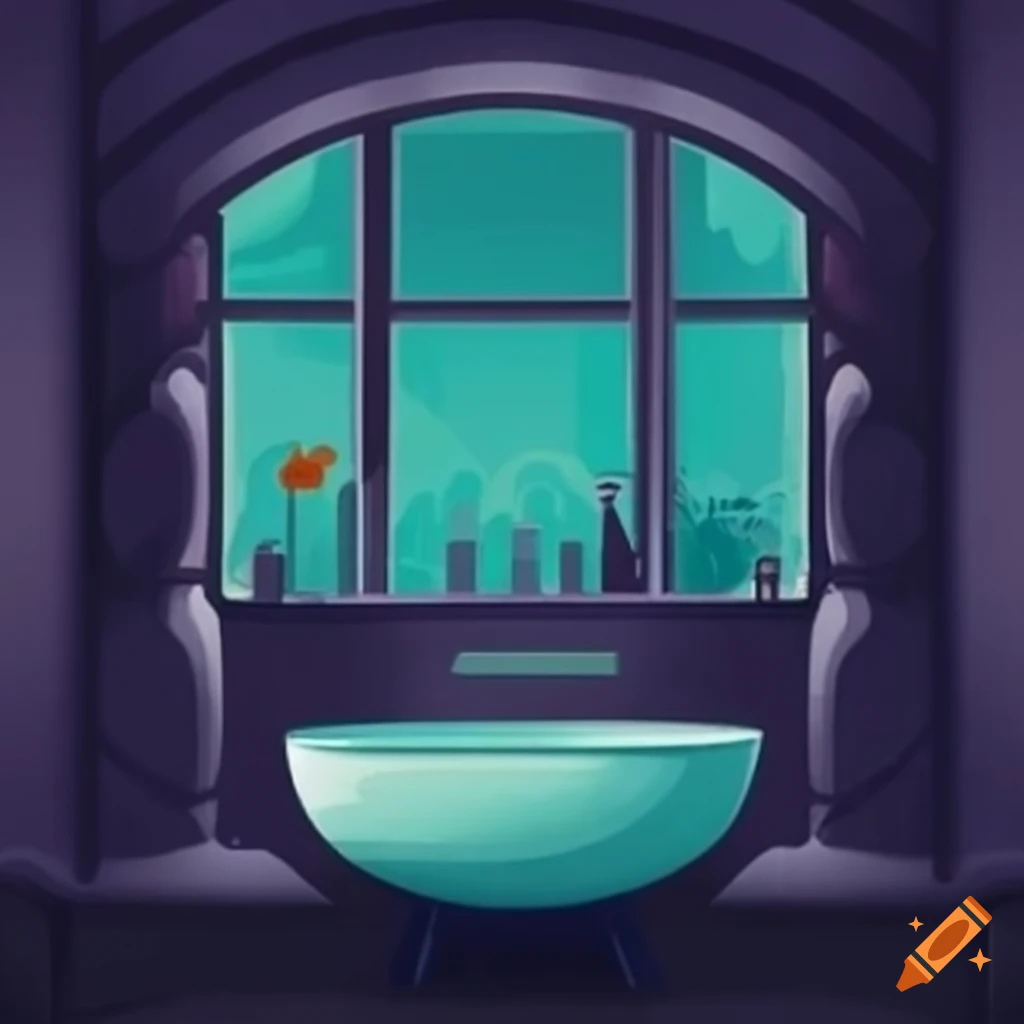 Empty bath in a castle bathroom setting with 16:9 format on Craiyon