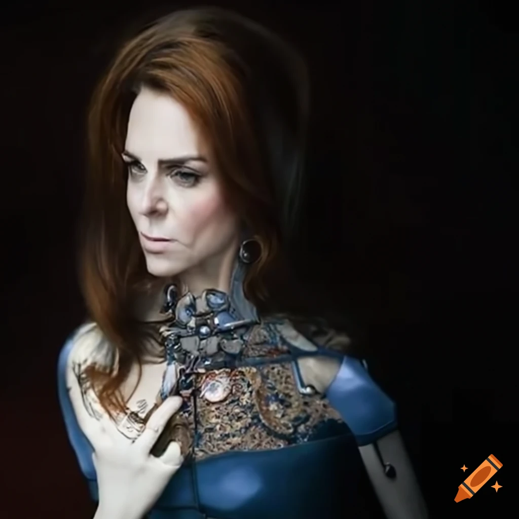 Half robot depiction of kate middleton on Craiyon