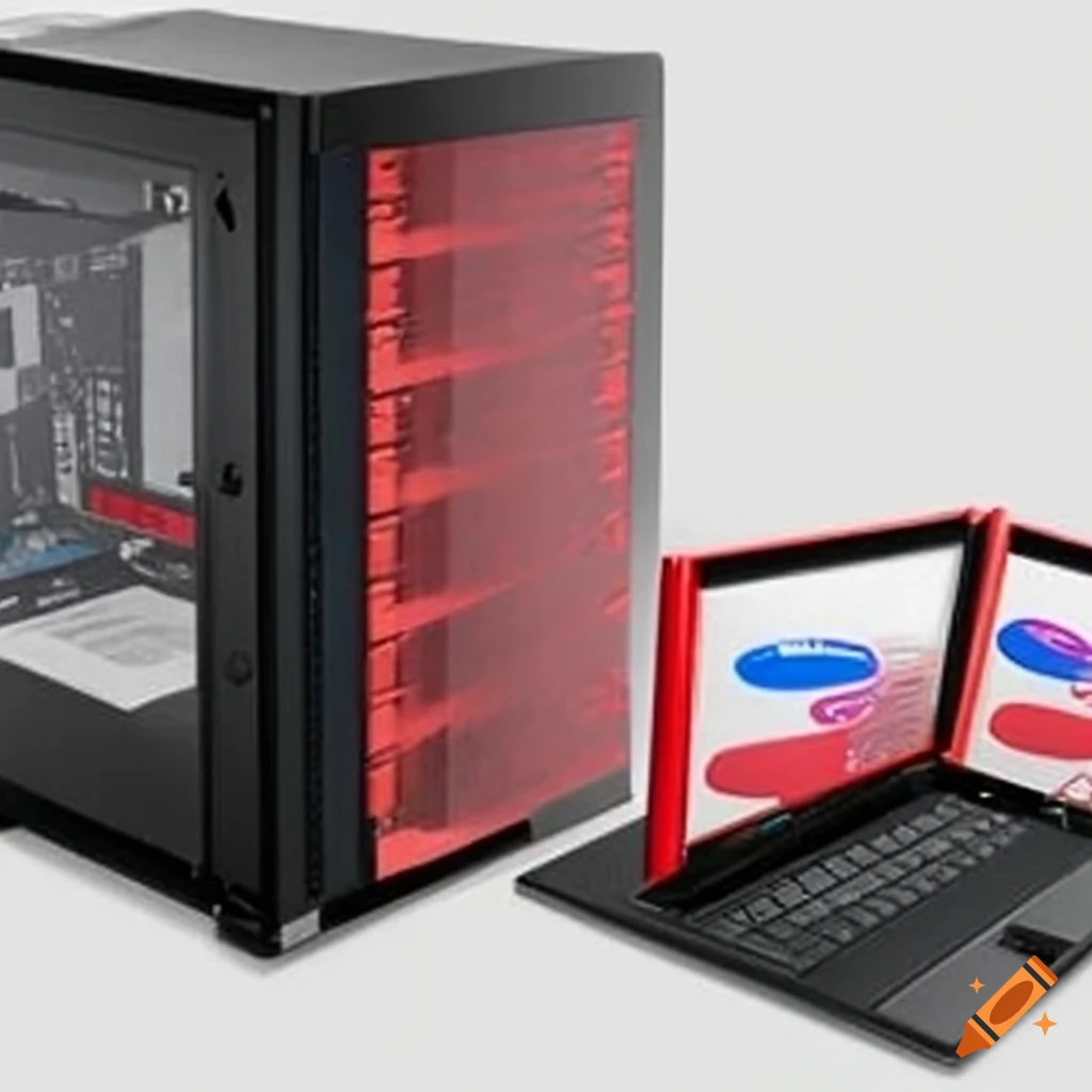 Storage Solutions for red PC in World of WebPages on Craiyon