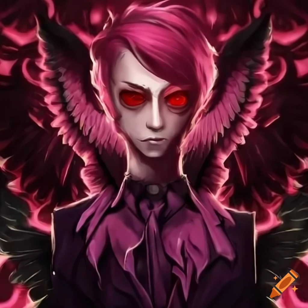 Alastor depicted as an archangel on Craiyon