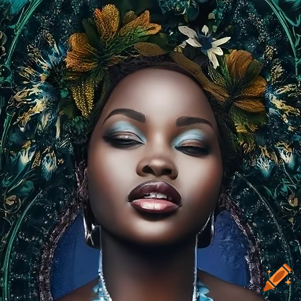 High definition portrait of lupita n'yongo in art nouveau style on Craiyon