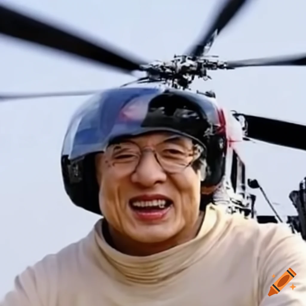 Jackie chan's head transformed into a helicopter on Craiyon