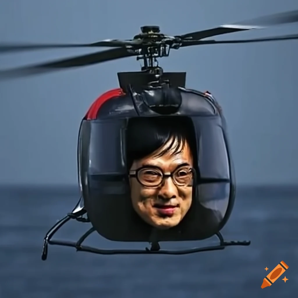 Jackie chan's head transformed into a helicopter on Craiyon