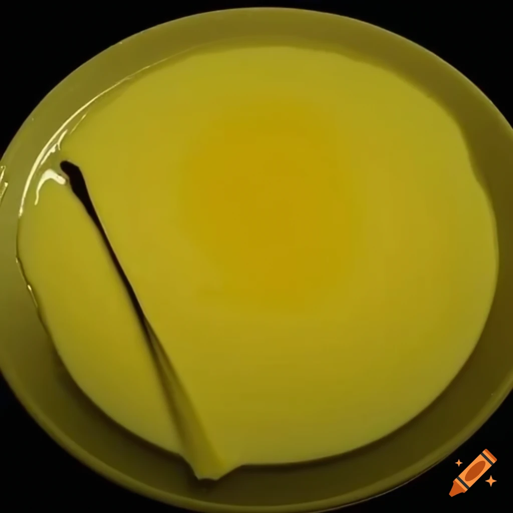 Close-up of yellow butter melting on a plate on Craiyon
