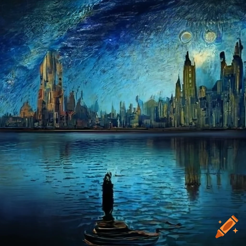 Ethereal otherworldly city with gems, forests, and lakes floating in ...