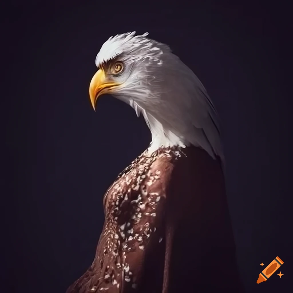 Eagle in a dress with makeup on Craiyon
