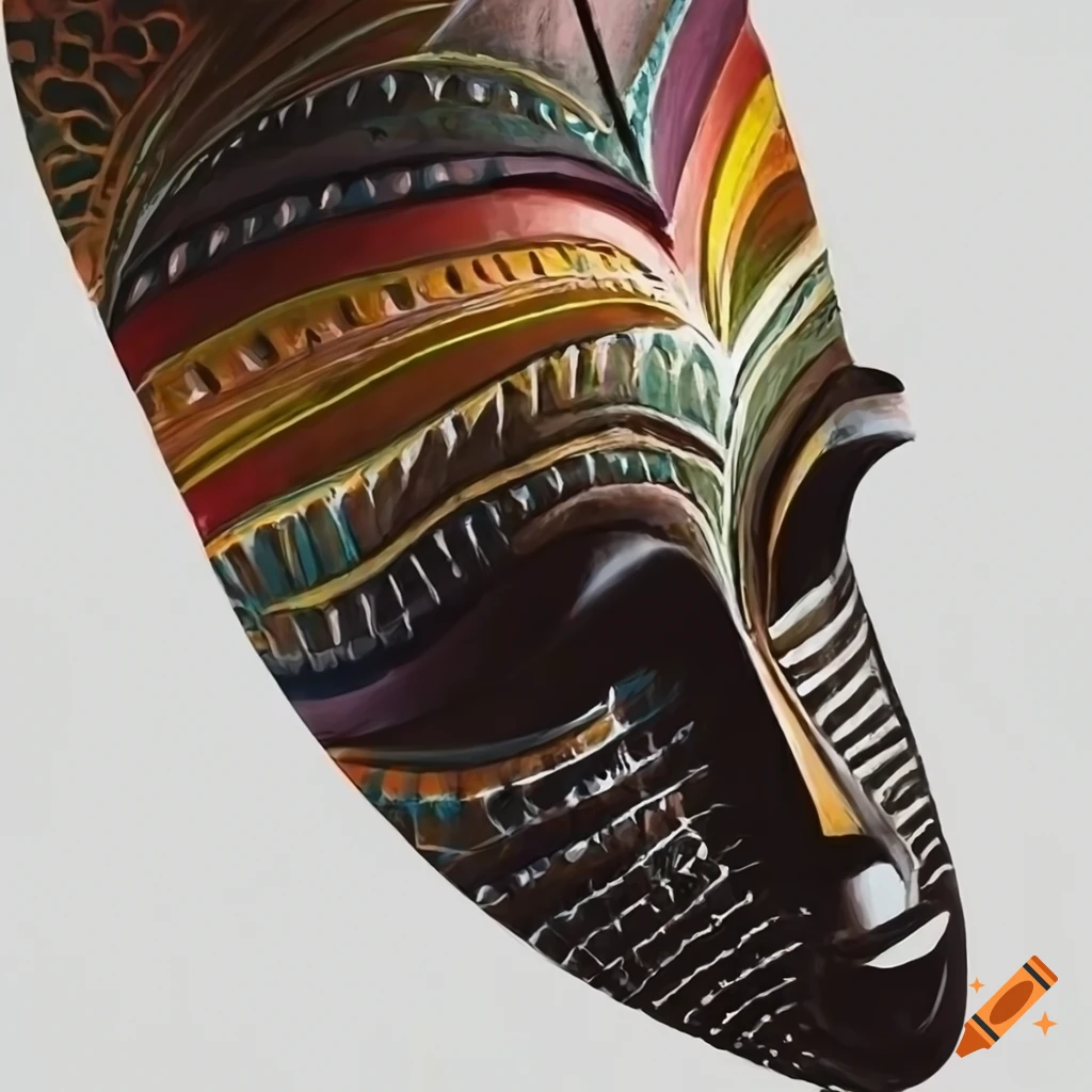Abstract african mask on Craiyon