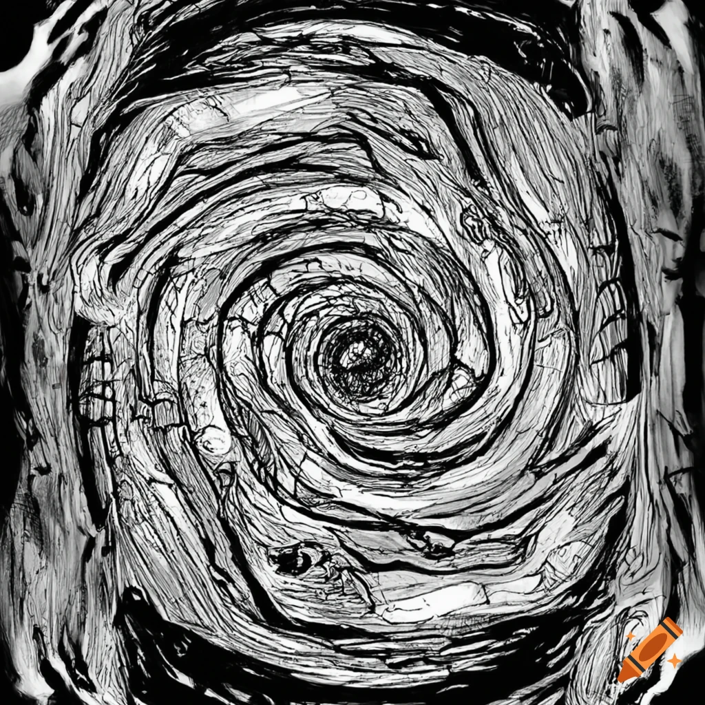 Summoning eye with spiraling hands, portal with hands connected on Craiyon