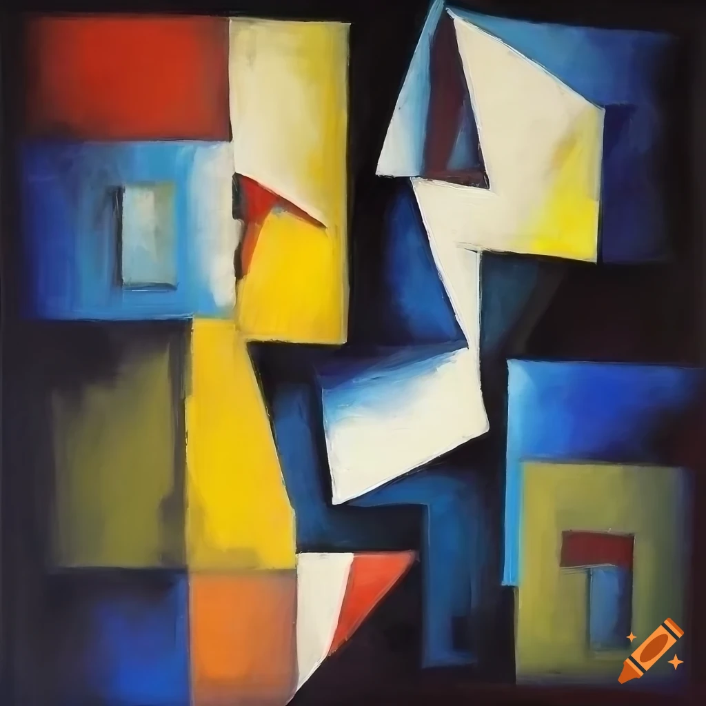 Cubism oil painting of a kiss in georges braque style with geometric ...