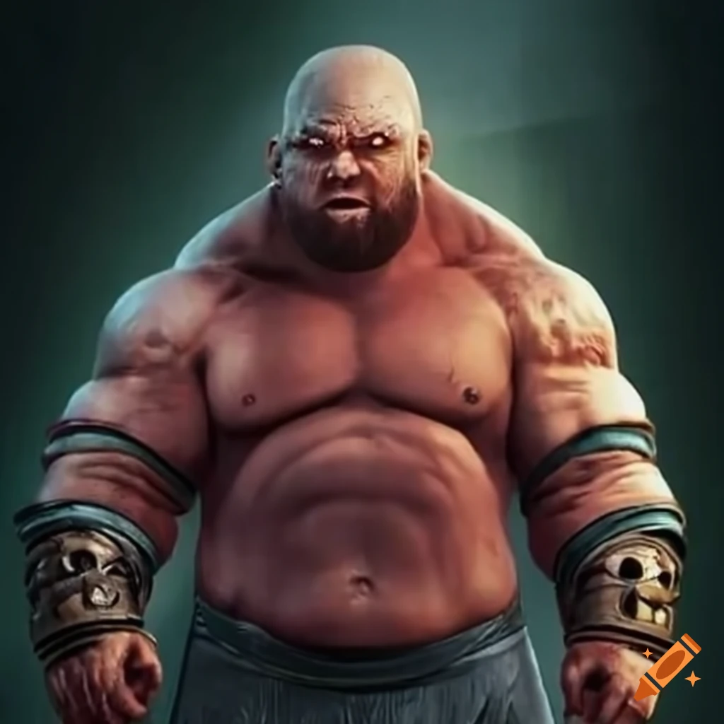 Otherworldly depiction of the strongest man alive on Craiyon