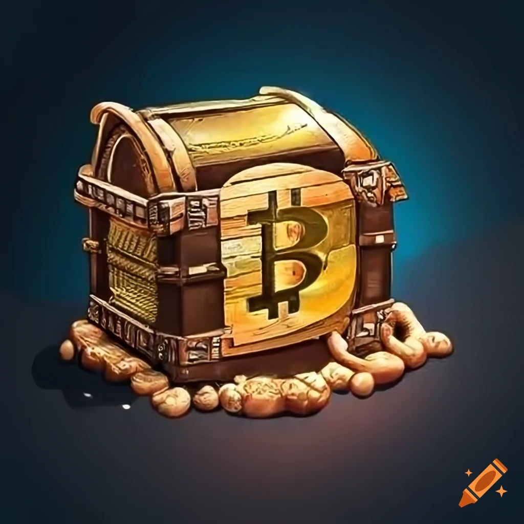 Bitcoin: a magical digital treasure chest protected by computers on Craiyon