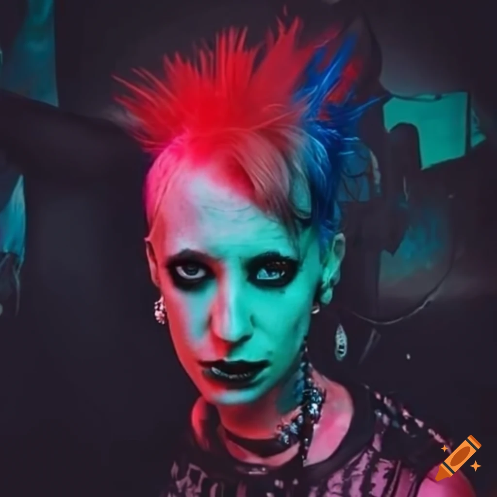 Punk rock aesthetic on Craiyon