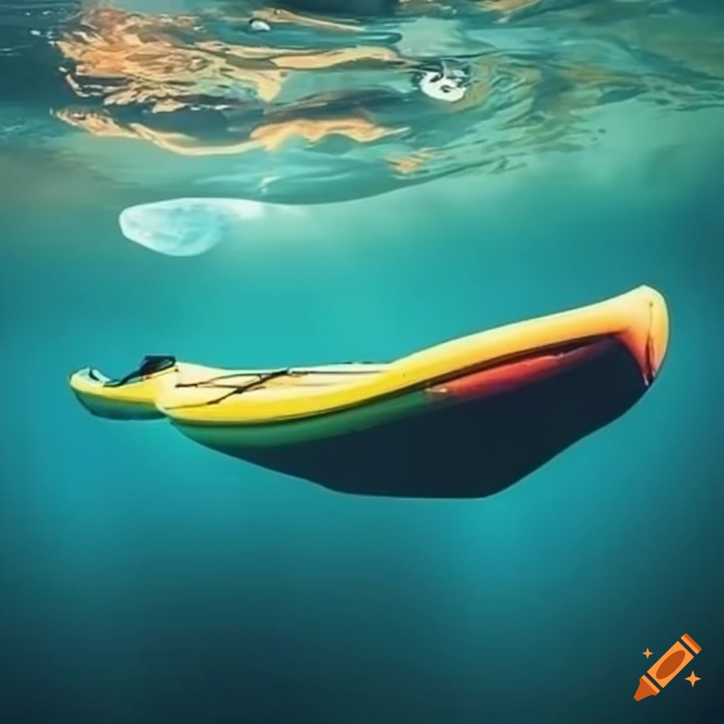 Kayak sinking underwater on Craiyon