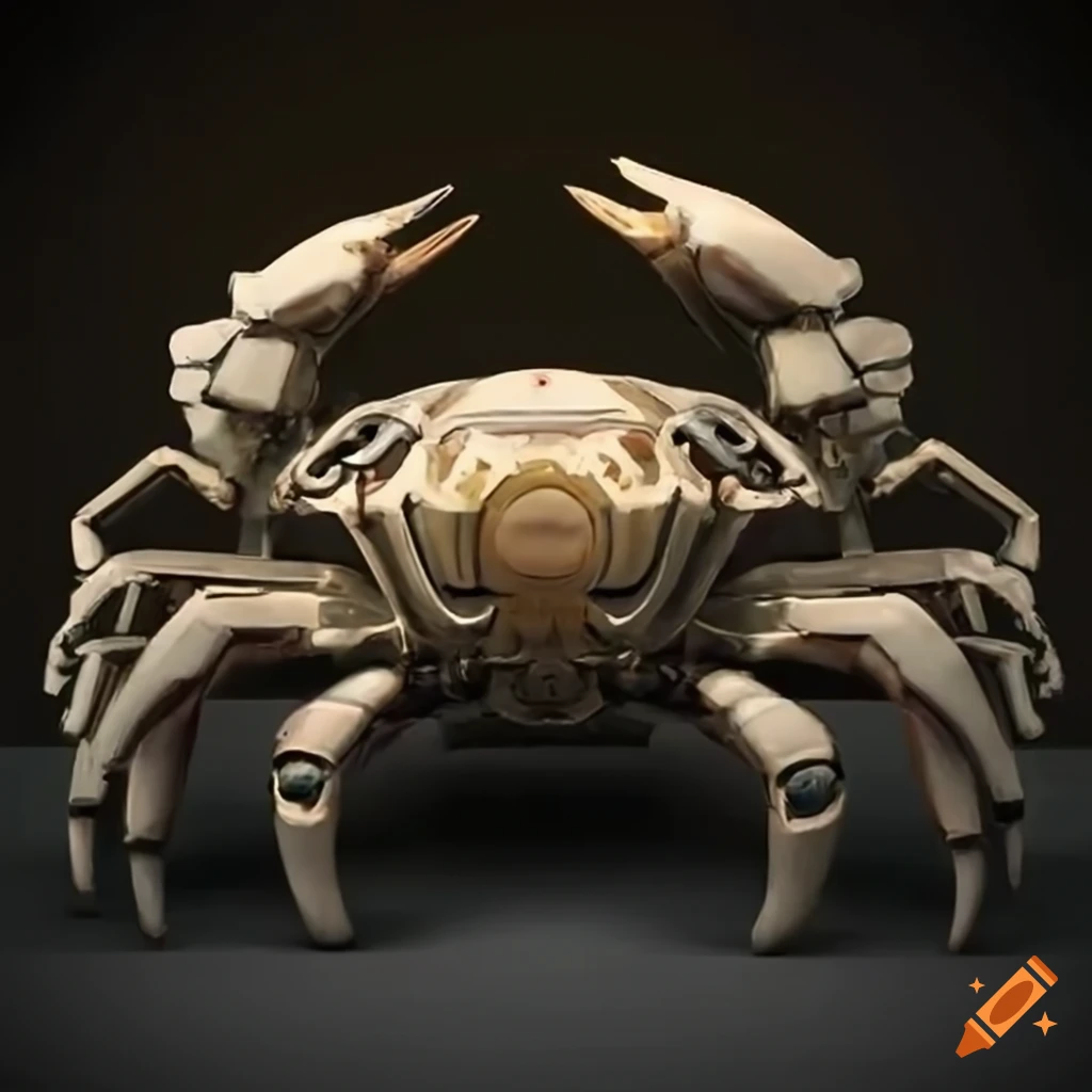 Futuristic biomechanical crab in a sci-fi environment on Craiyon